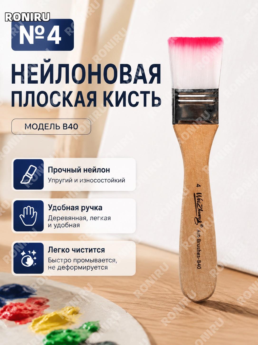 B40 шестицветная нейлоновая щетка 4号, кисть для покраски, чистки и удаления пыли, многофункциональный инструмент
