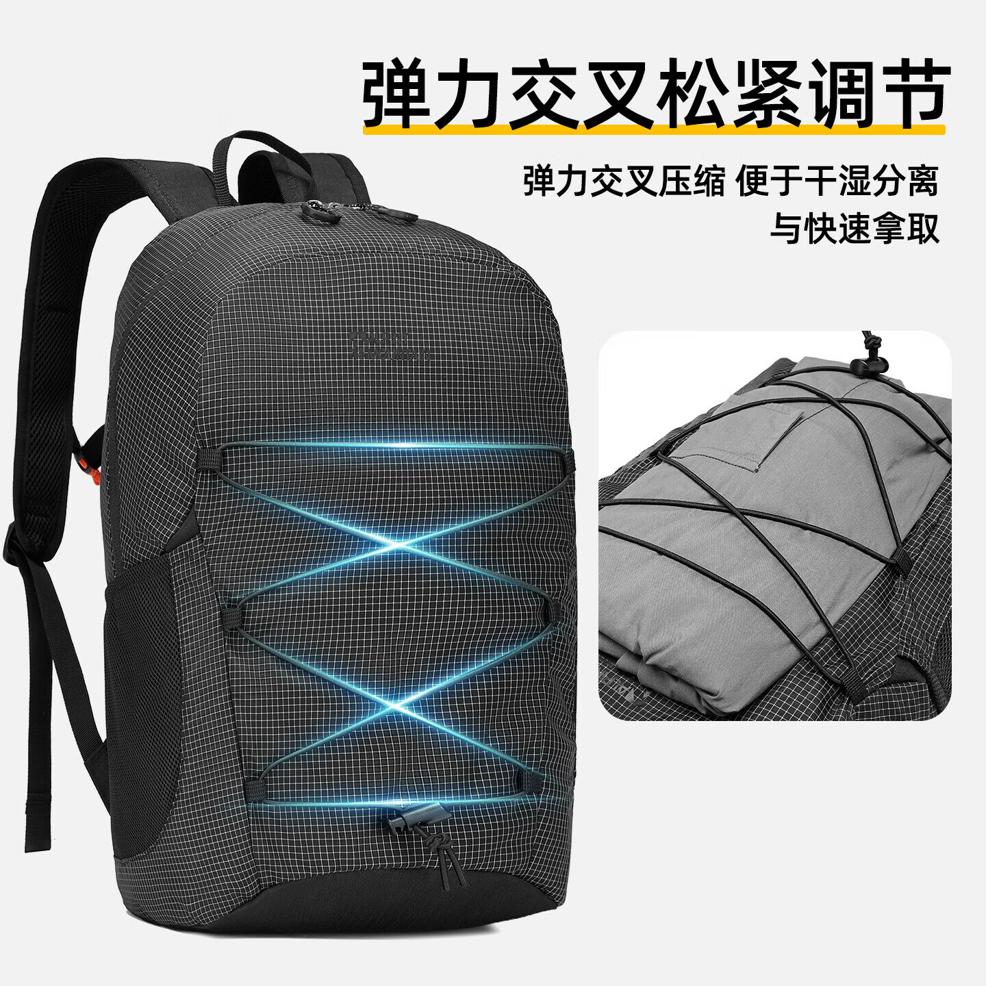 ALPINT MOUNTAIN Elmont Складной рюкзак для походов легкий вместительный компактный Цвет：Черный