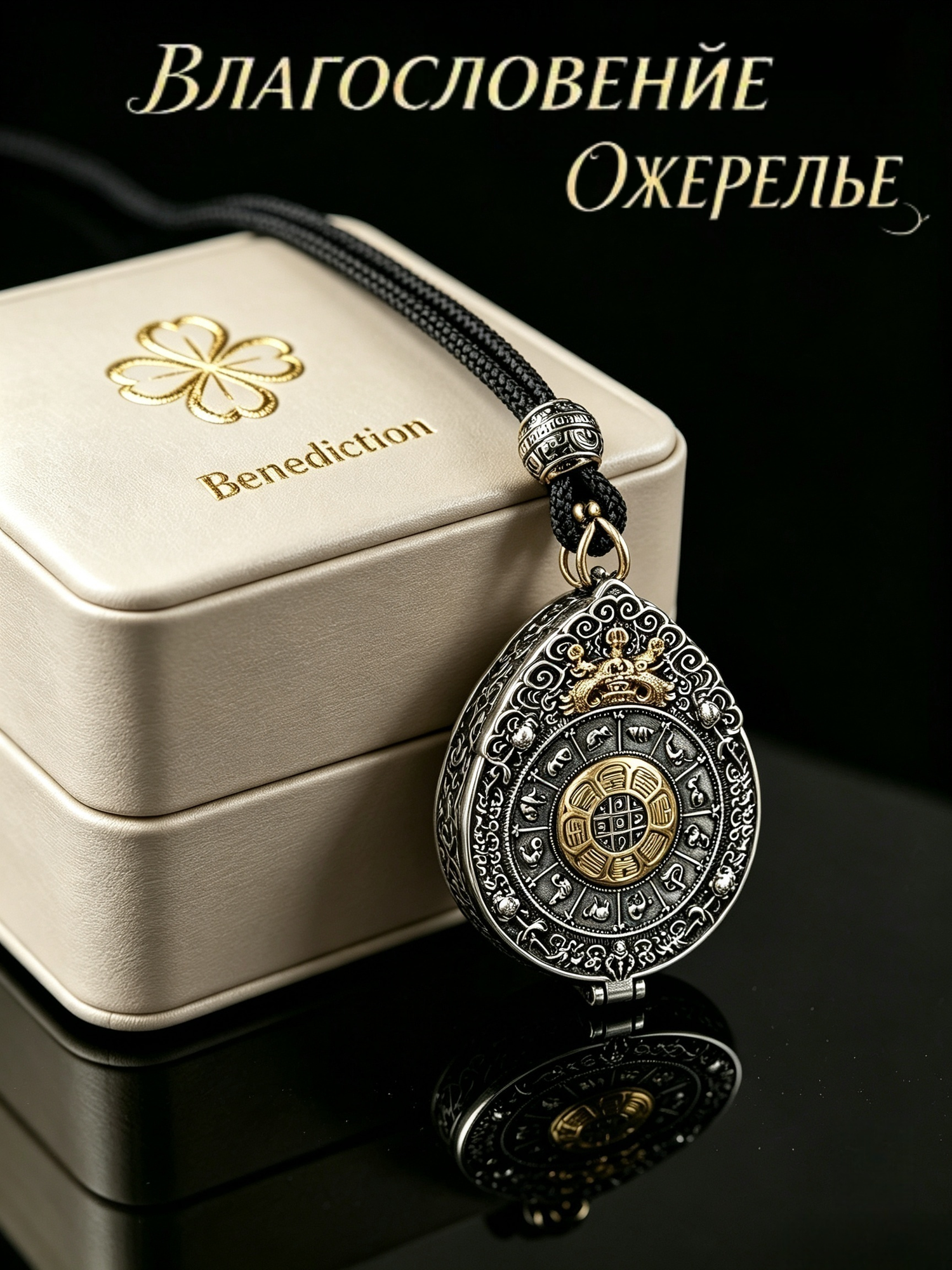 Подвеска-тайник "Знаки зодиака" LOVEROME, бижутерный сплав, античная бронза