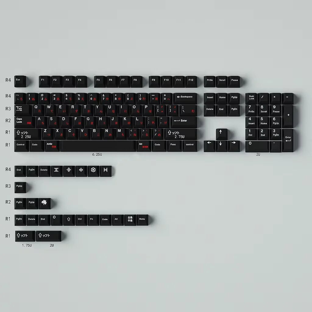 GMK WOB Red Japanese, 129 клавиш для механической клавиатуры