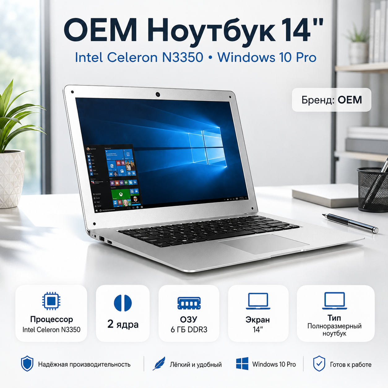 Ноутбук Laptop A7P (Celeron N3350, 6gb RAM+64gb SSD)
