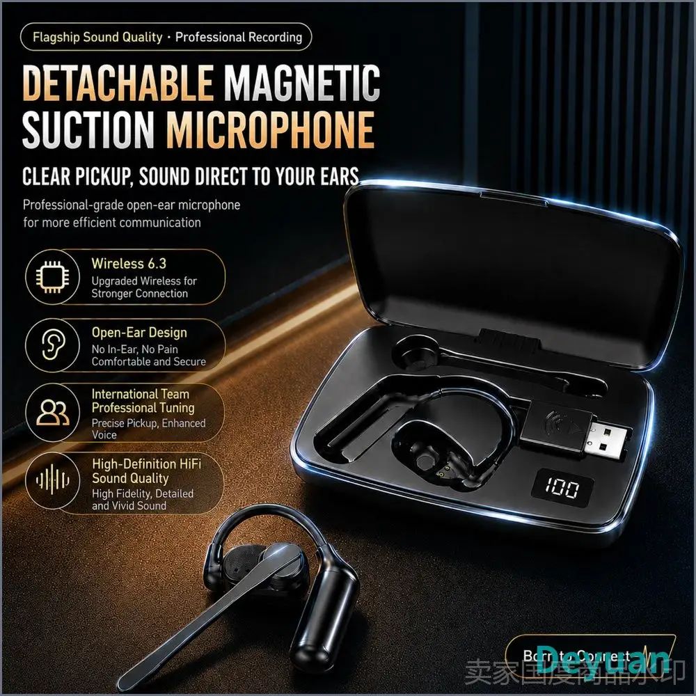 Milochic Наушники беспроводные с микрофоном V2, Bluetooth, USB, USB Type-C, черный