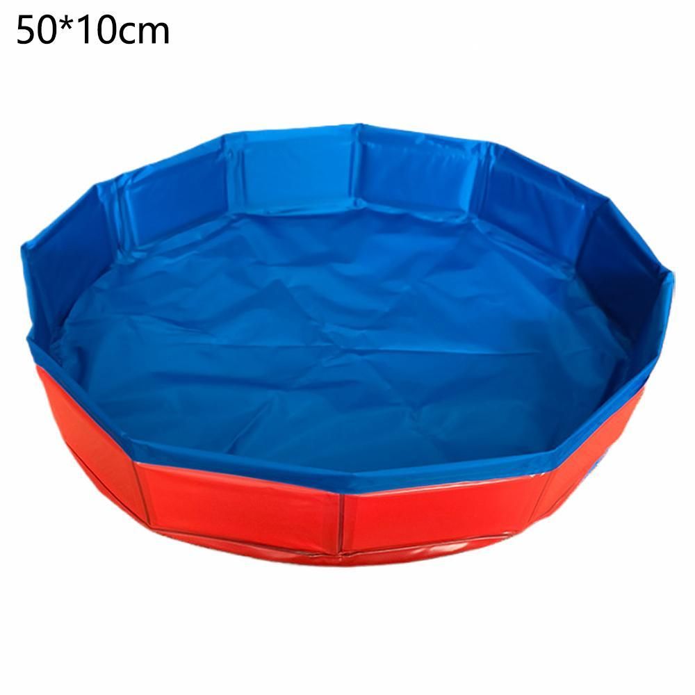 Бассейн для животных складной из ПВХ, 30x10 см, красно-синий