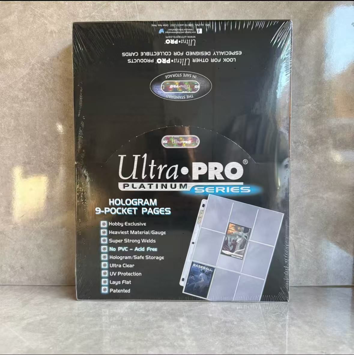 100 прозрачных листов Ultra-Pro с голограммой для альбома (3х3) универсальные (3отверстий)