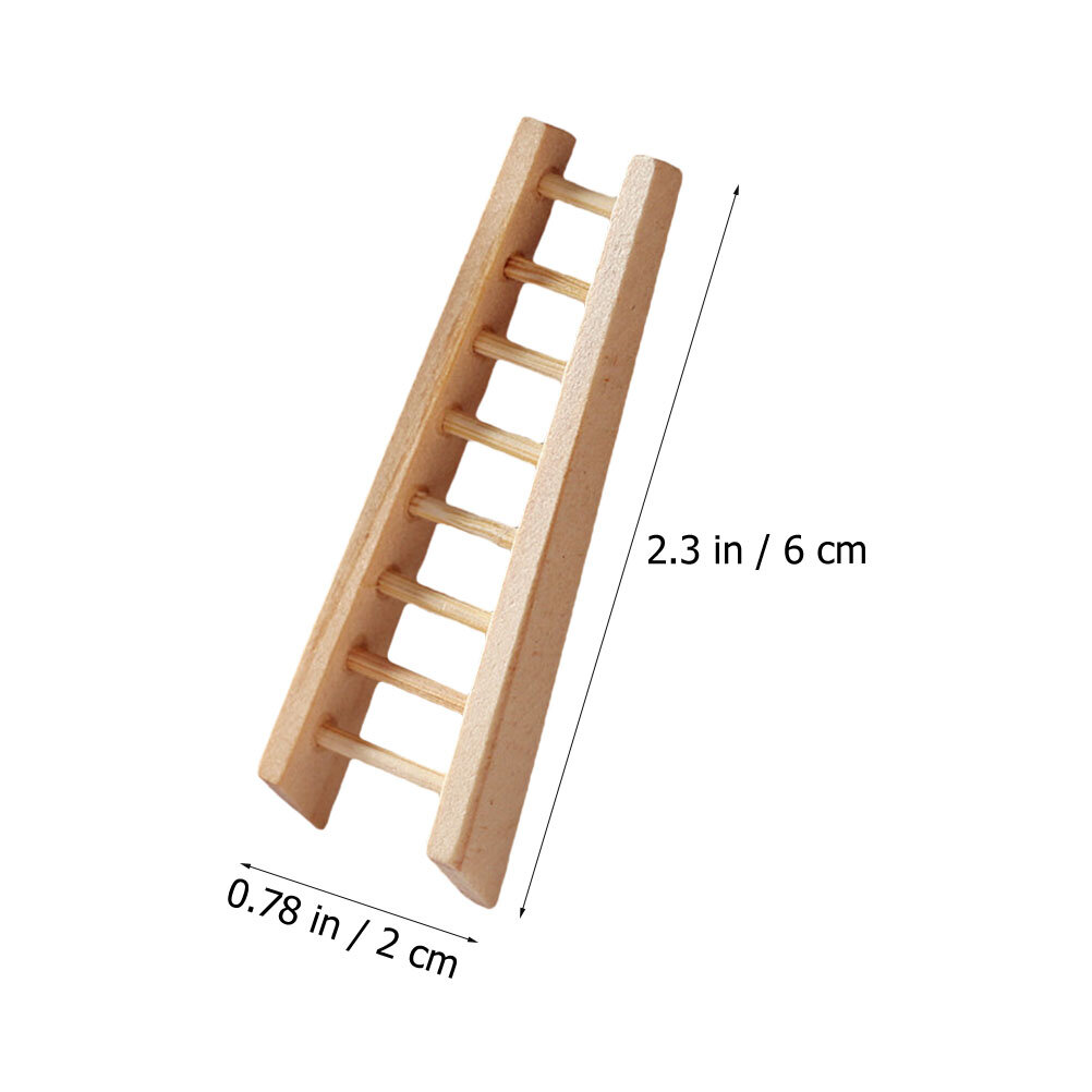 2 Штуки Имитация Деревянной Лестницы Декор Миниатюрная Мебель Beige 6x2cm