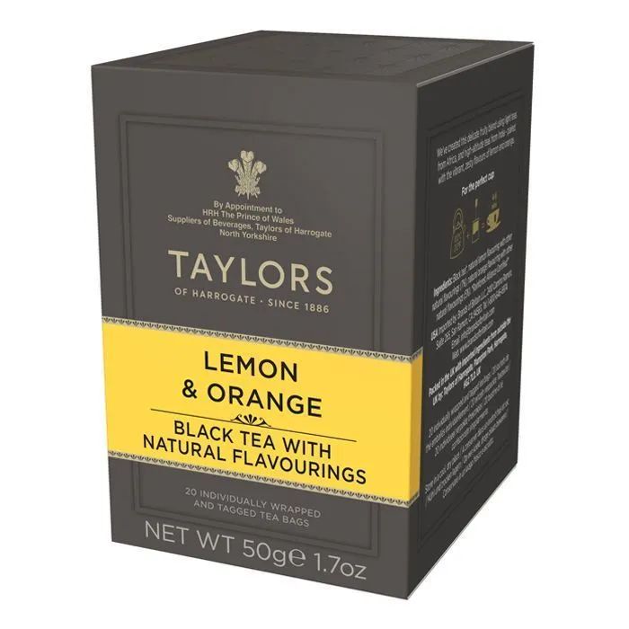 Чай TAYLORS черный с ароматом лимона и апельсина 20 пак. 50г