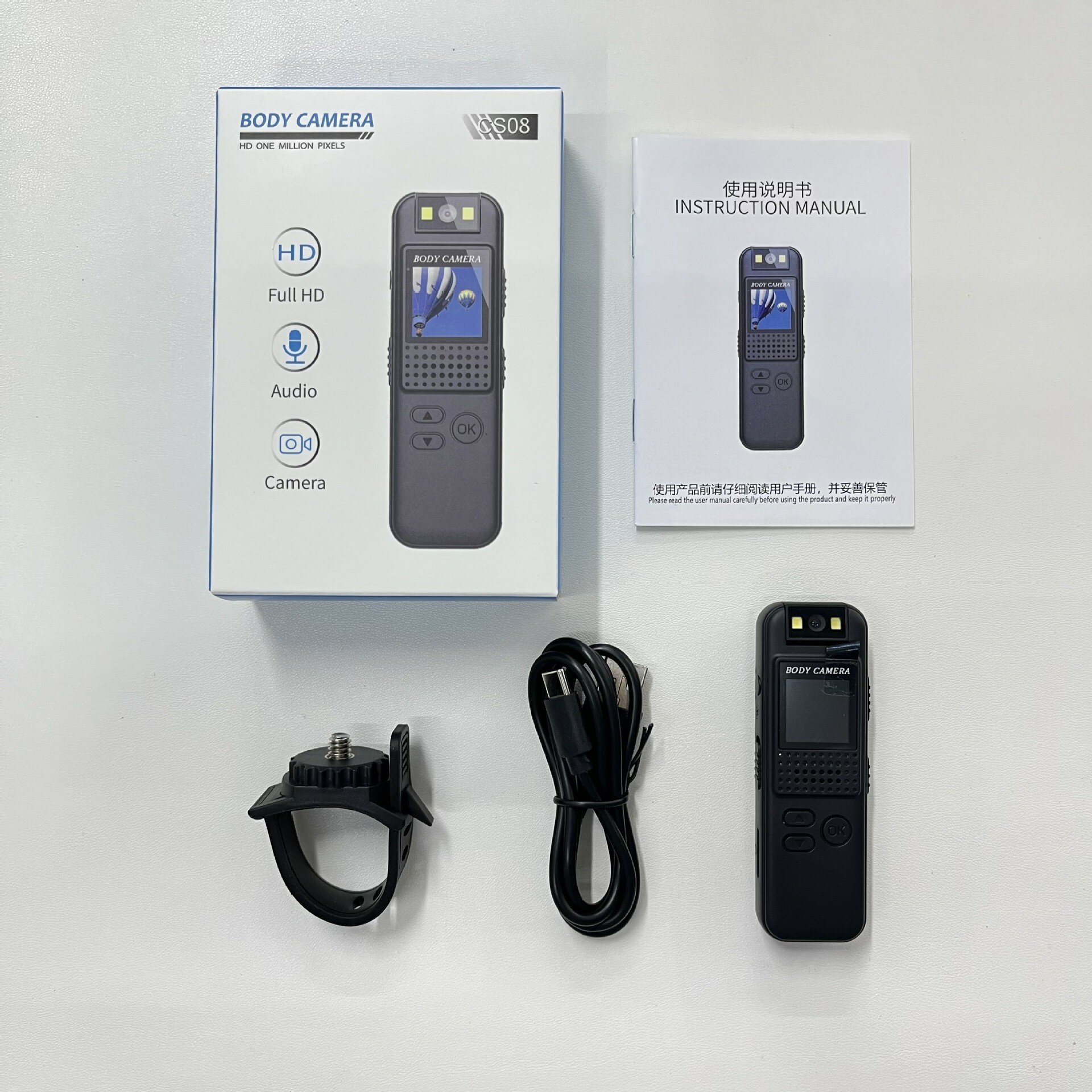 CS08 Action Camera Портативный ручной видеорегистратор в черном цвете для съемки спорта и путешествий на открытом