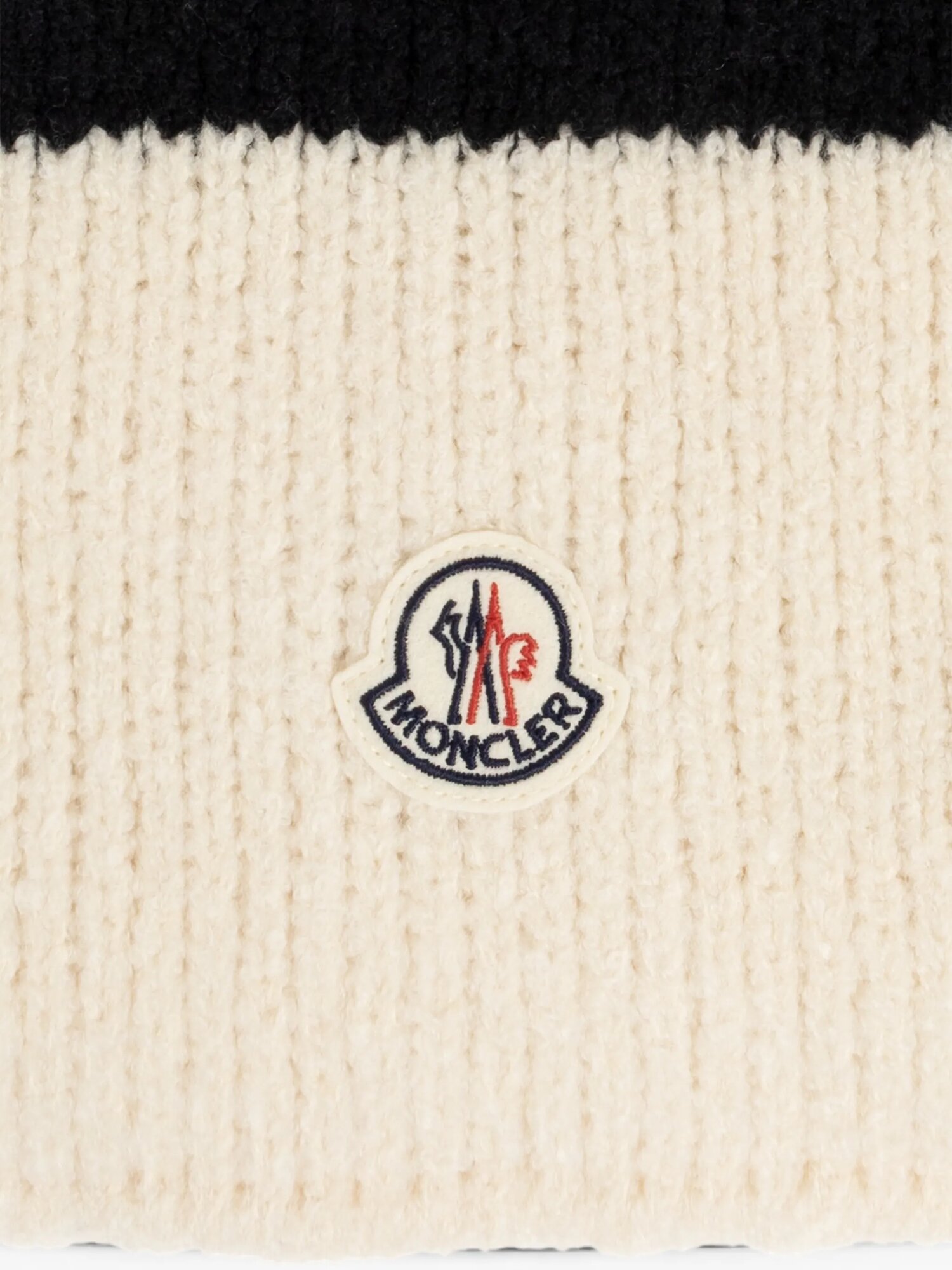 Шарф Moncler Striped logo-patch scarf для мальчиков, черный — фото 1
