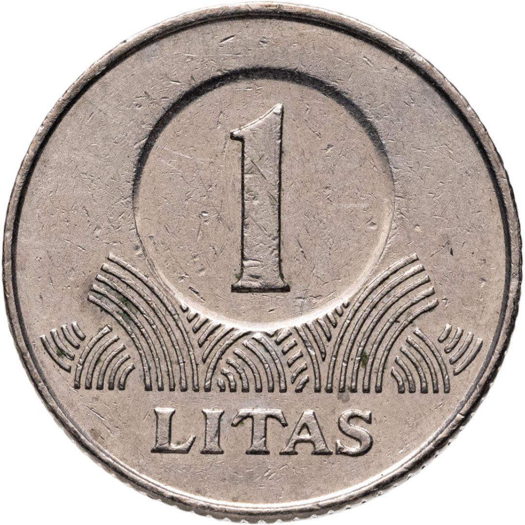 Литва 1 лит litas 2001, Мельхиор медь-никель, в сохранности VF-XF