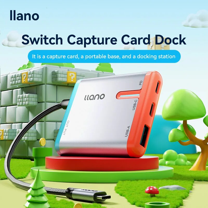 Портативная Док-станция Для Nintendo Switch, Карта Видеозахвата Llano, USB 3.0, Прямая Трансляция Игр, 1080P, 60 Гц