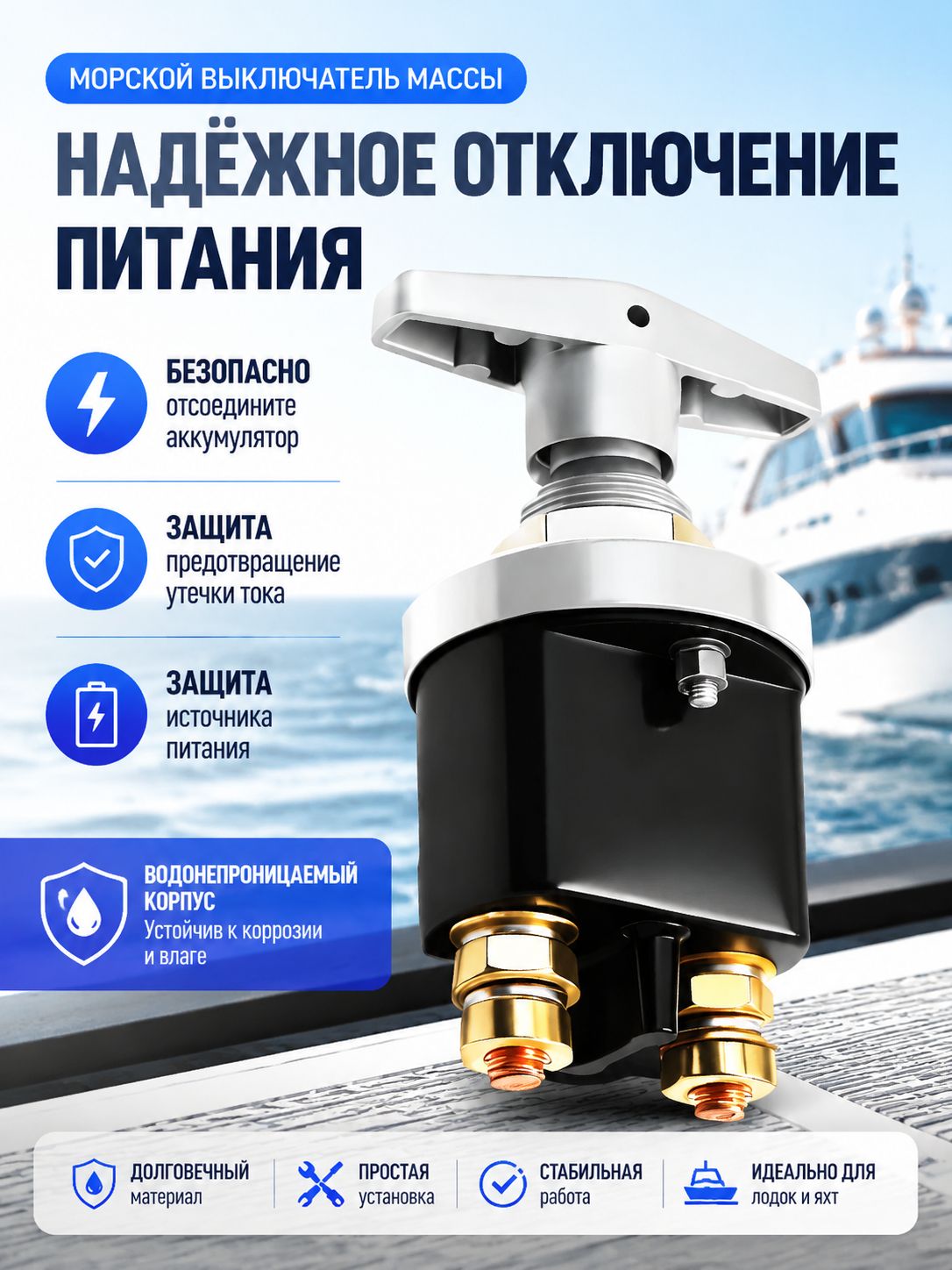 Выключатель массы лебедки 500A - 1500А силовой размыкатель/Автомобильная батарея отрицательный выключатель 12v автомобильный