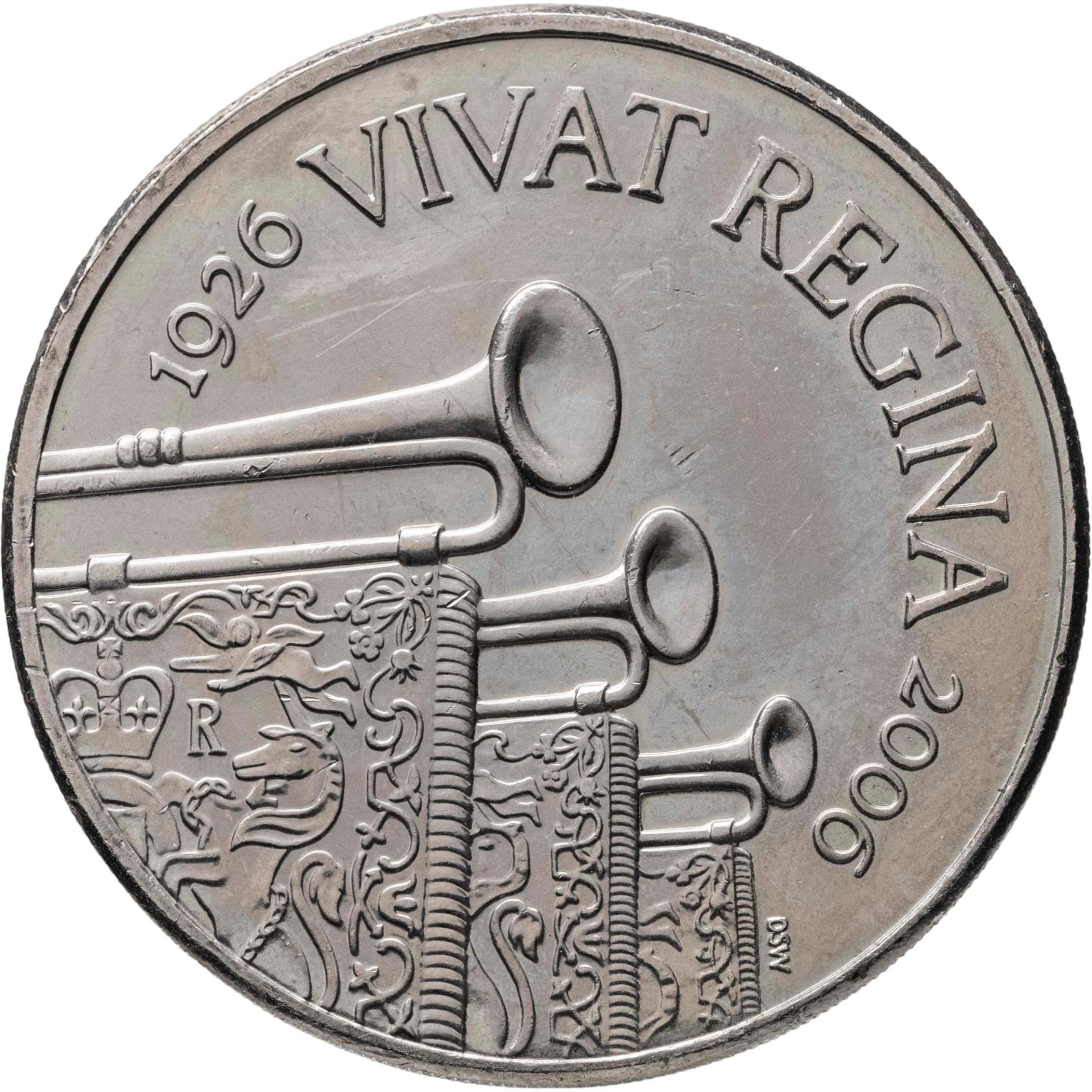 Великобритания 5 фунтов pounds 2006 "80 лет со дня рождения Королевы Елизаветы II", Мельхиор медь-никель, в сохранности BUNC