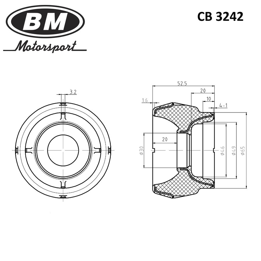 Верхняя Опора Стойки Амортизатора С Подшипником (BM CB3242)