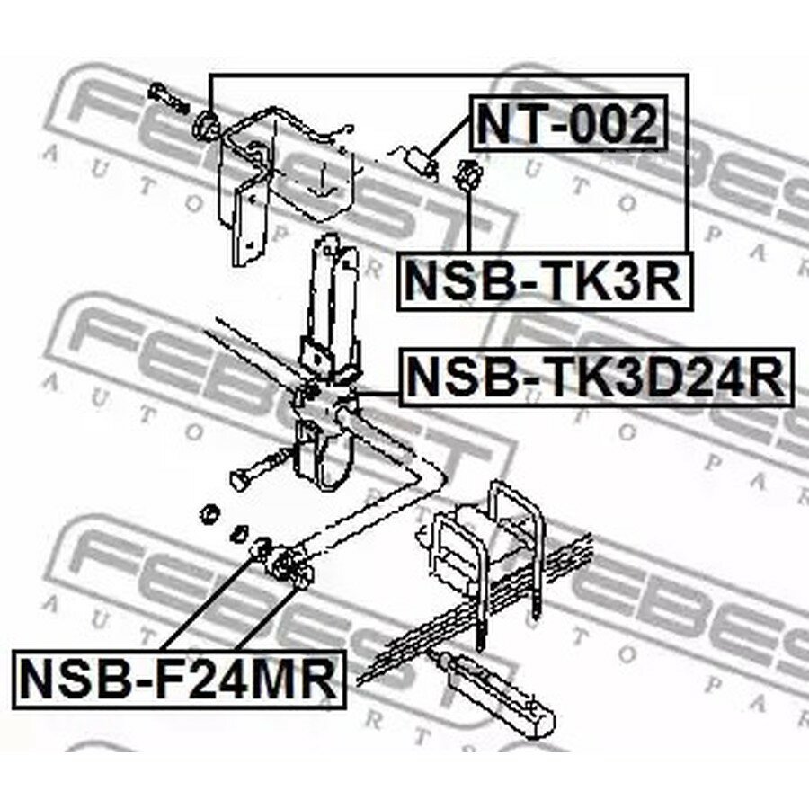 Втулка заднего стабилизатора D18.5 NISSAN CABSTAR F24M 2006- FEBEST NSBF24MR