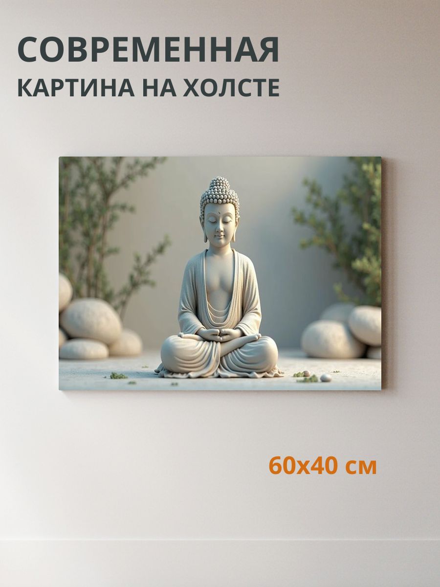 Картина на холсте Статуя Будды 60x40 см