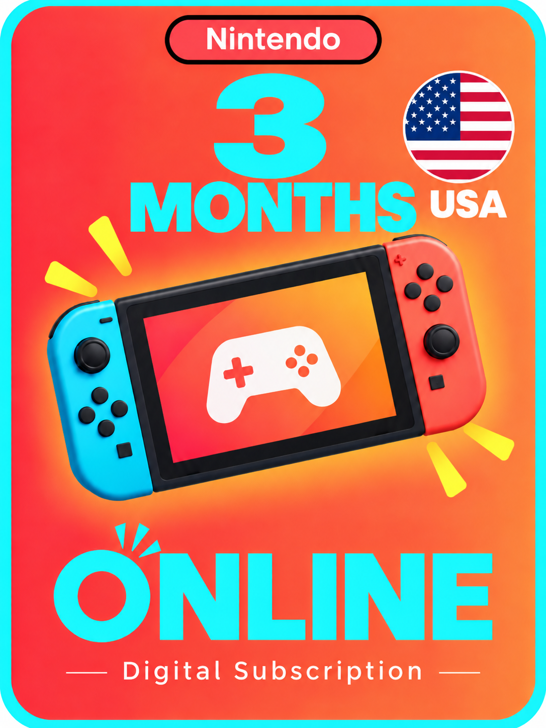 Подарочная карта Nintendo Switch Online на 3 месяца подписки | США | Оригинальный код | USA