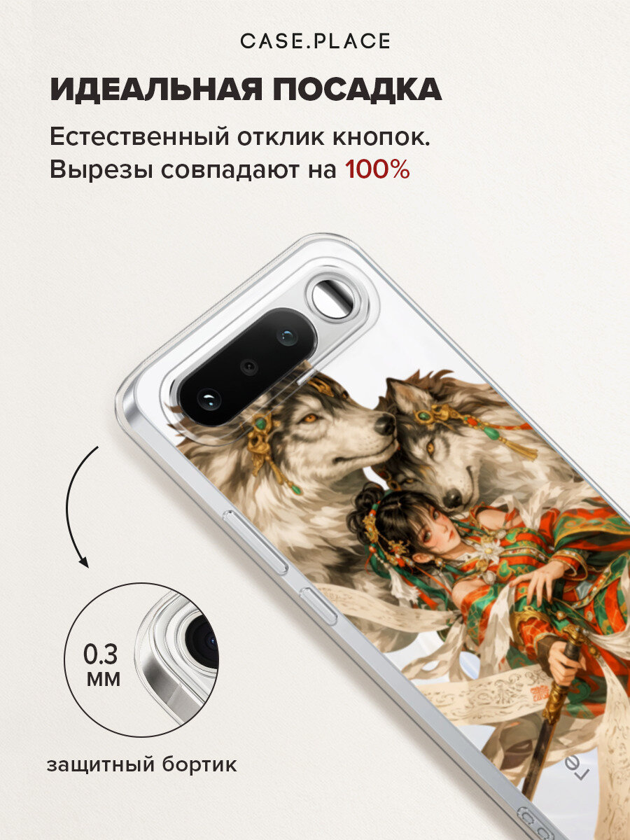 Силиконовый чехол на Realme 16 / Реалми 16 с принтом Духи волков — фото 1