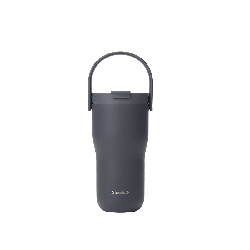 GLASSLOCK Изолированный стальной термос с трубочкой 500 мл, угольный черный для мужчин и женщин Стиль：500 мл