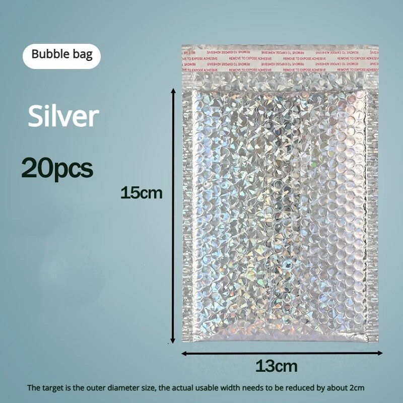 Водонепроницаемые пакеты с пузырчатой пленкой Silver 20pcs13x15
