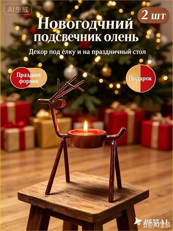 STARLEK Подсвечник для 2 св. разноцветный