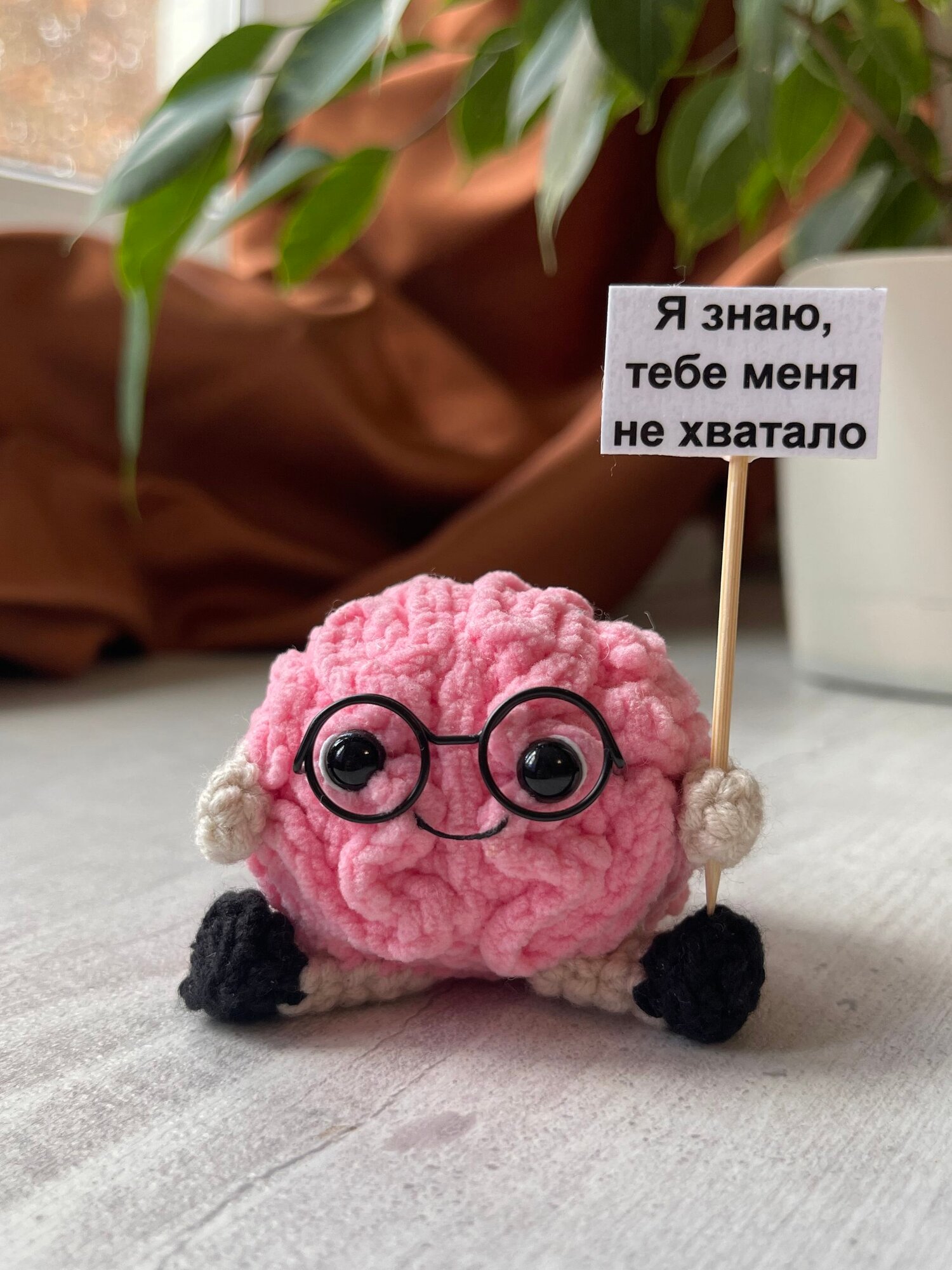 Мозг Сувенирная игрушка с табличкой