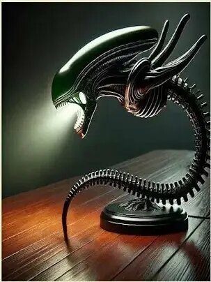 Премиумсветильник Alien из эпоксидной смолы применяется в качестве ночника, а также декоративного элемента интерьера спальни.