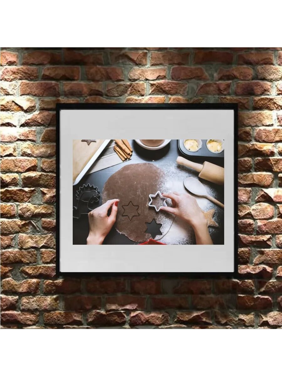 Постер "Звездочки из формочки" Cool Eshe из коллекции "Интерьеры на любой вкус", плакат А4 (29,7 х 21 см) для кухни, кондитерской или кафе