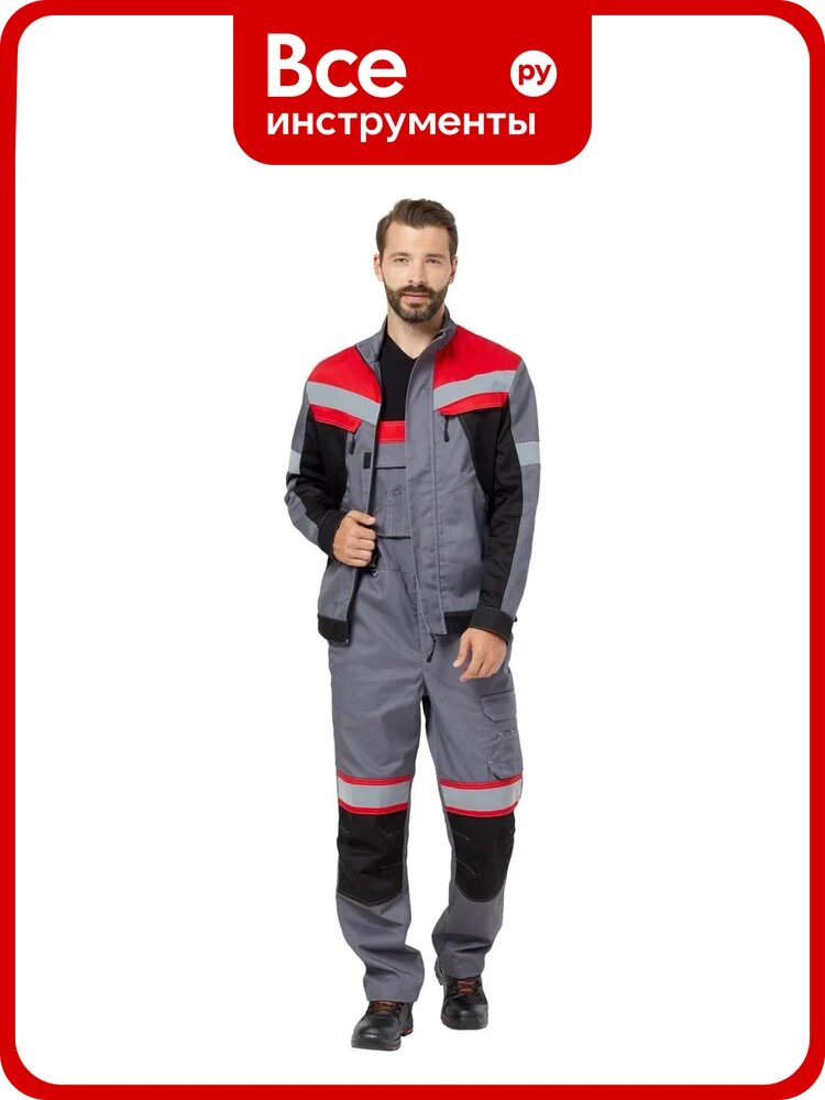 Костюм Эксперт Спецодежда Памир 2 серый/черный/красн р. 48-50, рост 158-164 6446000143554