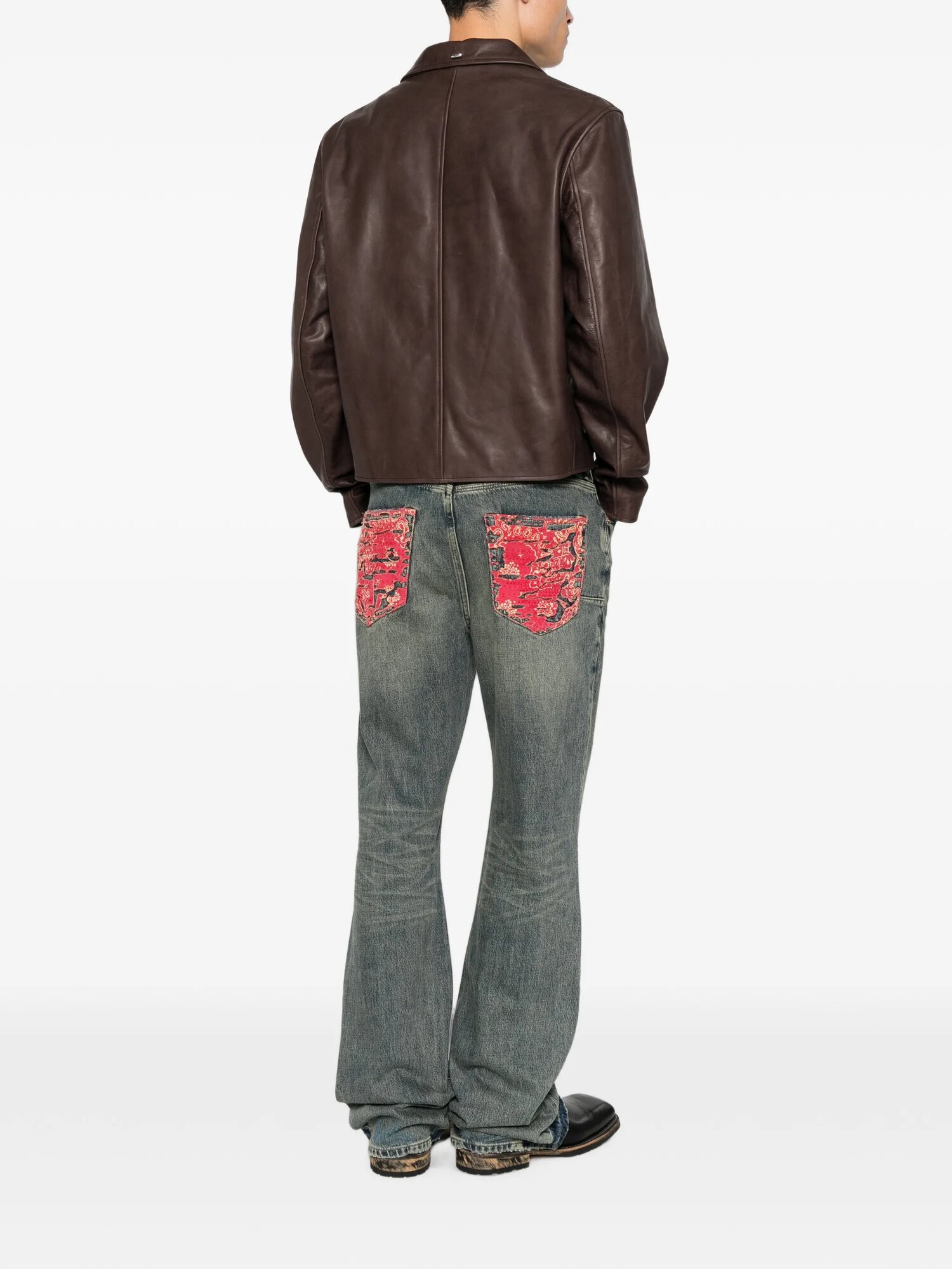 Джинсы PURPLE BRAND Distressed paisley-patch bootcut jeans, размер 31, синий — фото 1