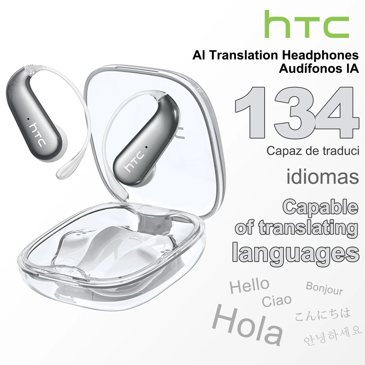 HTC AI Translation Headphones Беспроводные наушники, white AI
