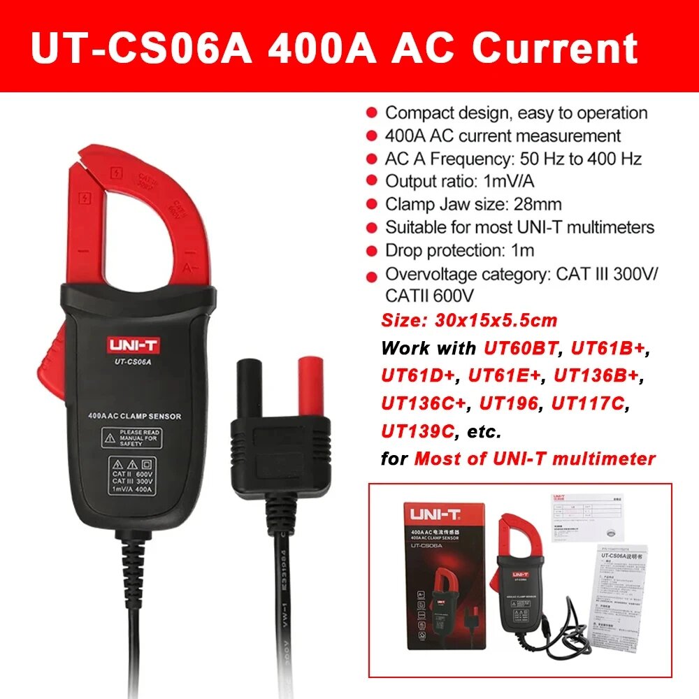UNI-T UT-CS06A 400A AC Клещи токовые