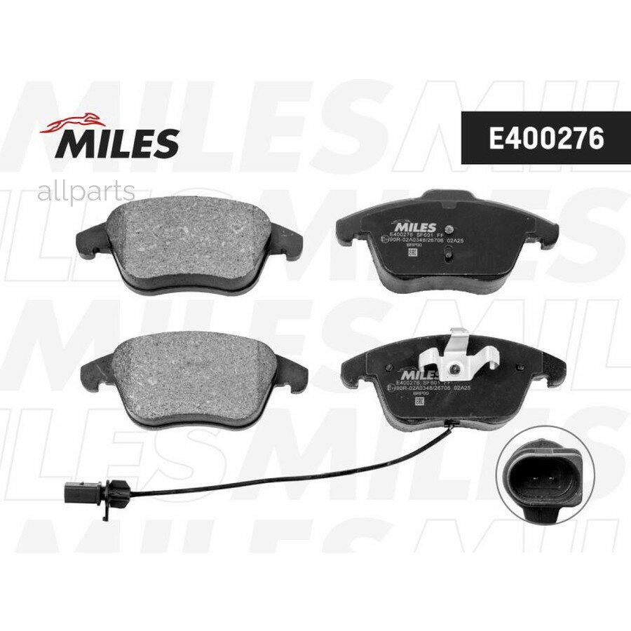 MILES E400276 Колодки тормозные AUDI A4/A4 ALLROAD/A5 1.8-3.2 07- передние с датч.