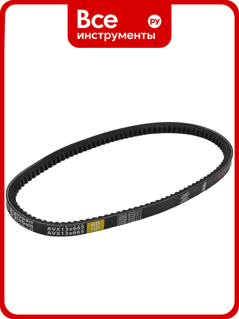 Ремень Globelt AVX13x665, зубчатый, каучук, от -30 до +70 °С, 665 мм