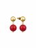 Серьги LU Jewel, коралл, размер 6 мм, золотой, красный