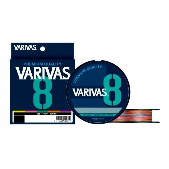 Плетеный шнур VARIVAS PE X8 150m Multi Color Edition #0.8 16lb 7.24kg
