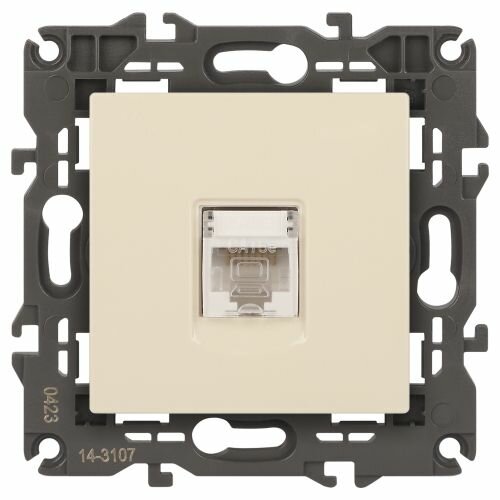 Розетка компьютерная 1-м Elegance 14-3107-02 RJ45 IP20 механизм сл. кость Эра Б0034303