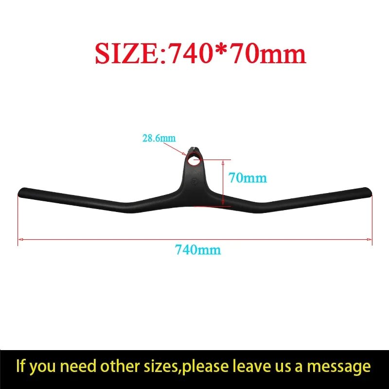 Bike carbon handlebar XC MTB handle carbon fiber integrated handle 260g wide 780 60/ 70/80/90/100mm frame bicycle parts
