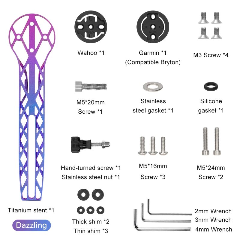 TOSEEK 5D держатель для велокомпьютера из титанового сплава сине-фиолетовый Blue-purple