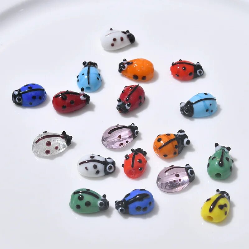 Бусины Лэмпворк Божья коровка REMOHS 10 шт Мульти, Mix Color