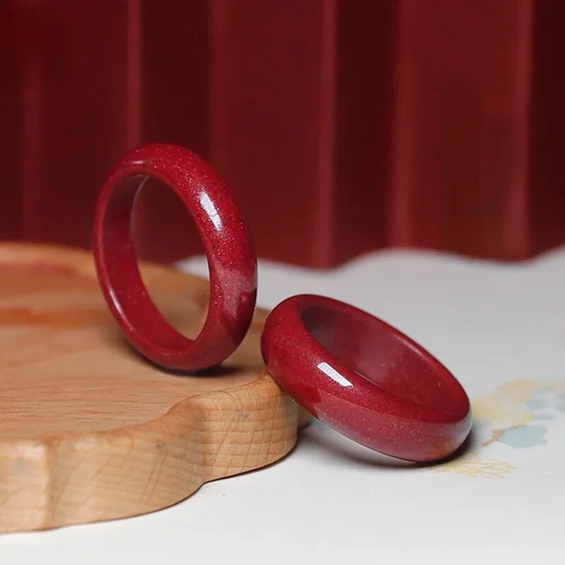 Винтажное кольцо Cinnabar из жадеита