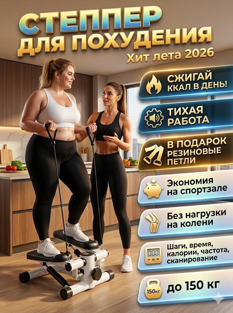 Степпер тренажер для дома 150кг тренажер для похудения для ходьбы