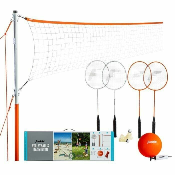 DECATHLON Набор для бадминтона и волейбола Franklin Starter, белый, оранжевый