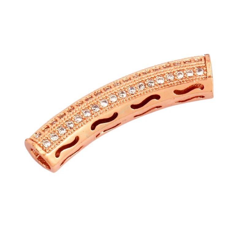 Бусины Beadsfeeder, кубический цирконий, золотистые, 1 шт. N076979-Rose Gold