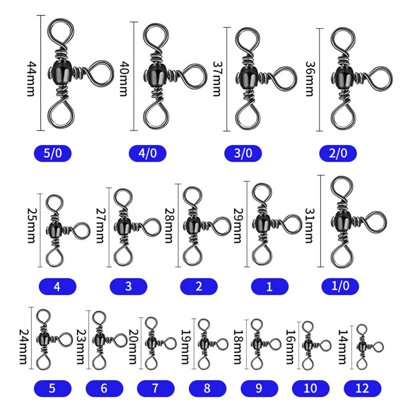 50 шт. Т-образные поворотные крючки для рыбалки 50Pcs Size 4