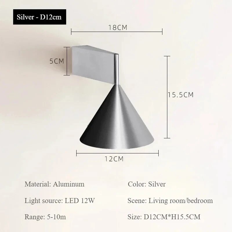 Настенный светильник Silver D12cm, 3000K, теплый свет