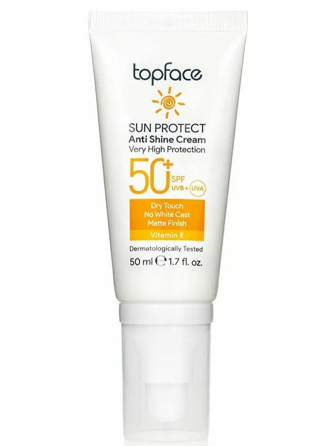 Topface Солнцезащитный крем с защитой от блеска Sun Protect Anti Shine SPF 50+, 50 мл