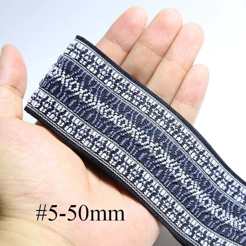 Meetee Эластичная жаккардовая лента 50 мм 2/3/5 м 05-50mm, 2Meters