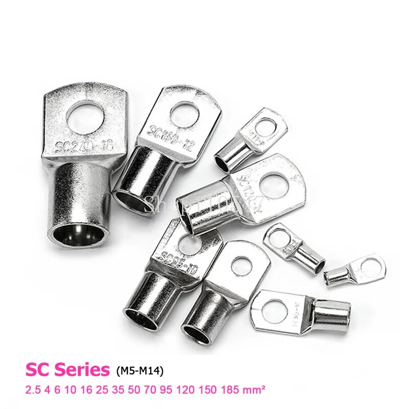 Медные клеммы SC-2.5 4 6 10 16 25 35 50 70 95 120 150 185 SC10-8(10mm2-M8), 10pcs