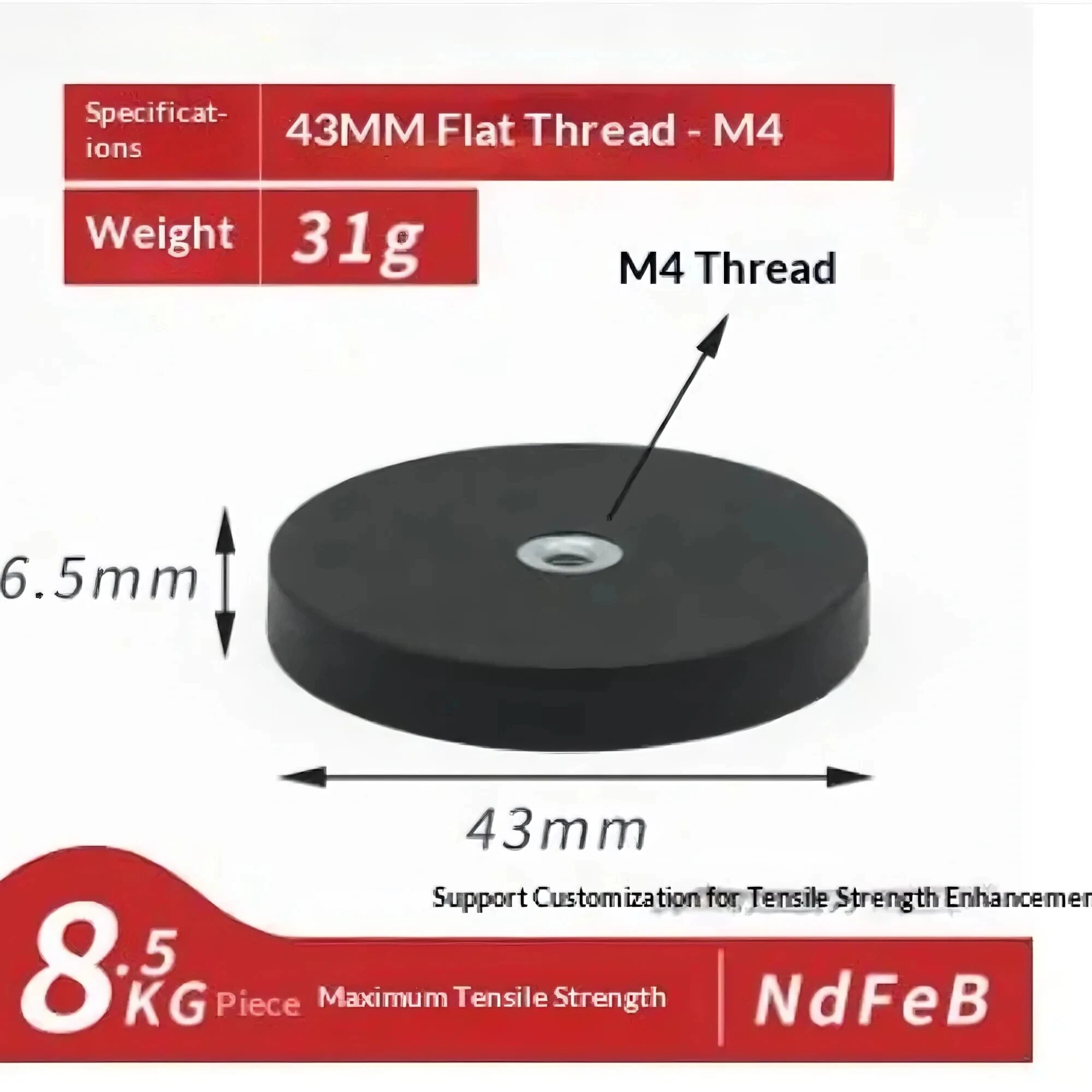 Магнитный кронштейн для рабочей лампы 43MM