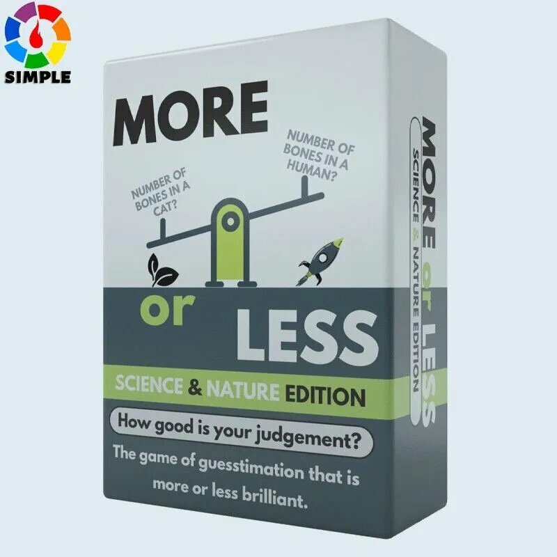 More or Less Science & Nature Edition Card Game - How Good Is Your Judgement? Карточная игра Настольная игра